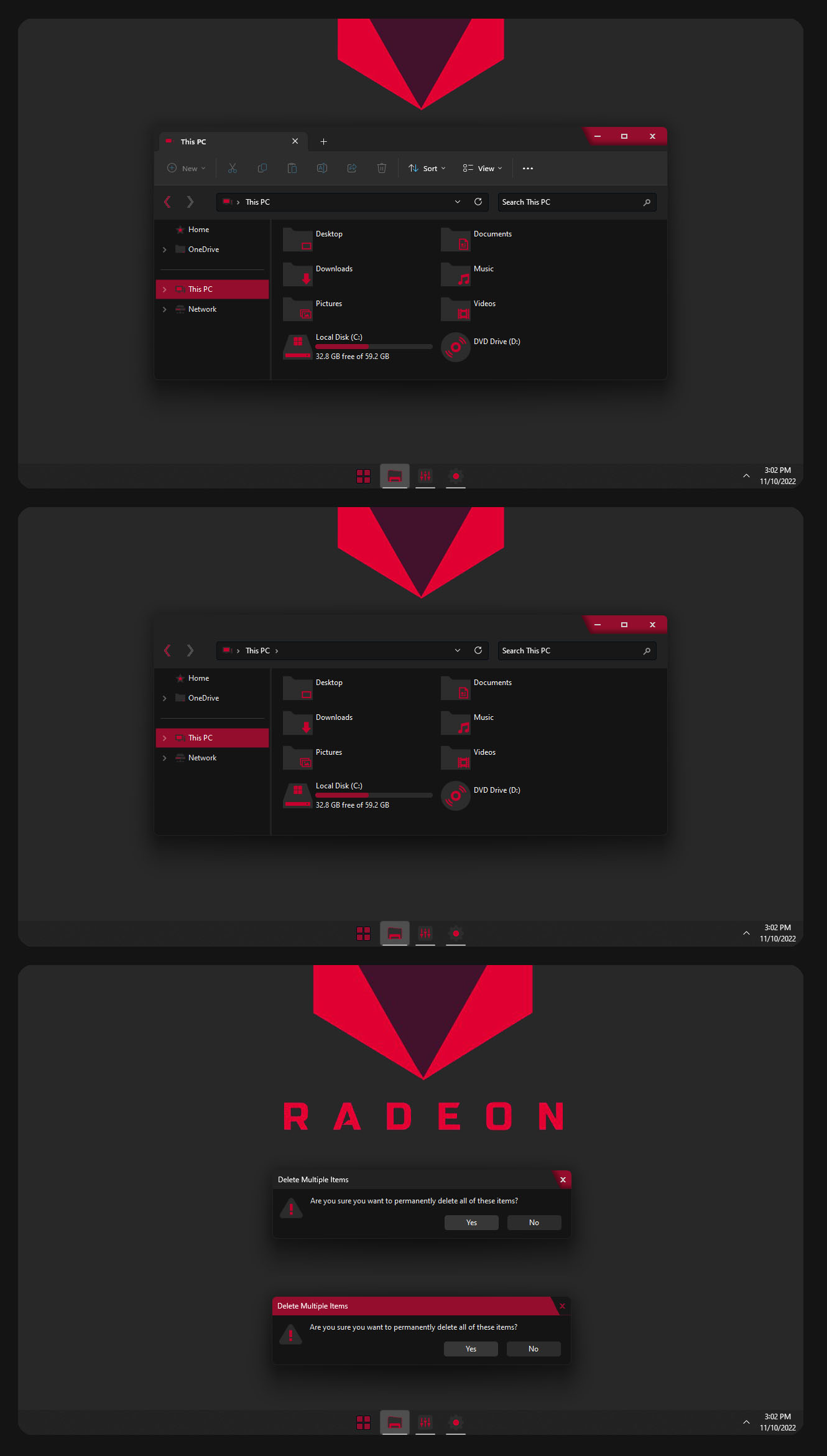 AMD Radeon v2 Theme for Windows 11 – Theme Pack
