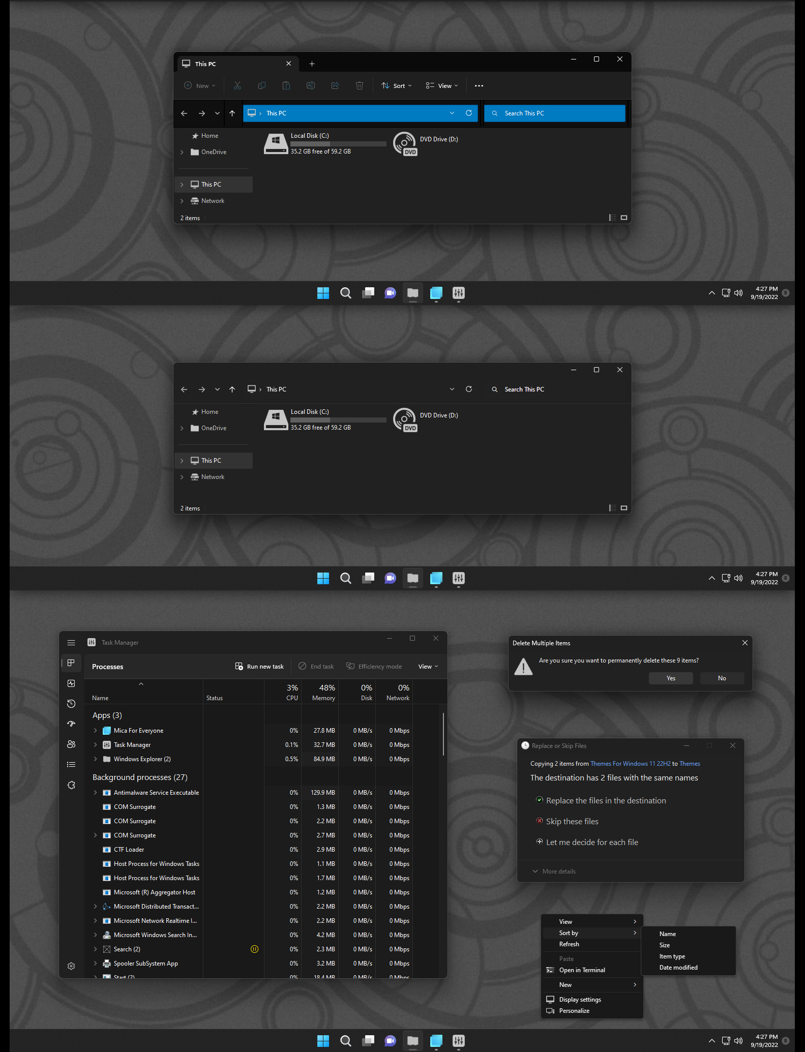 After Dark Blue v6 Theme for Windows 11 - Theme Pack