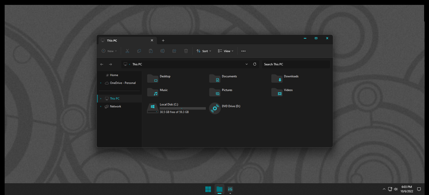 After Dark Cyan v1 Theme for Windows 11 – Theme Pack