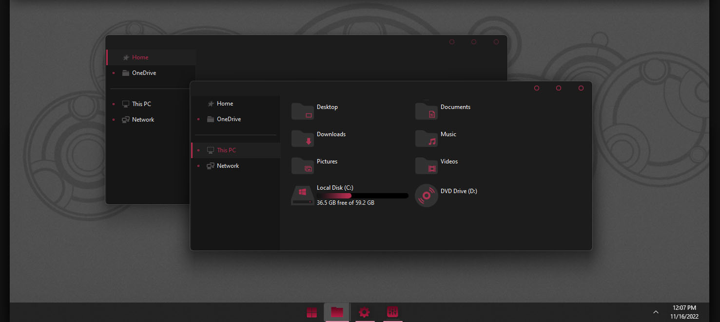 After Dark Red v3 Theme for Windows 11 – Theme Pack