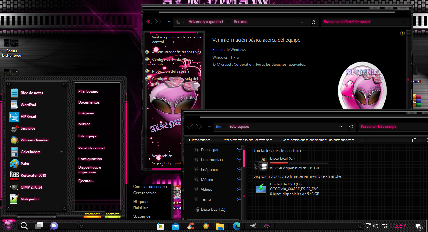 Alienware Lady for Windows 11 – Theme Pack
