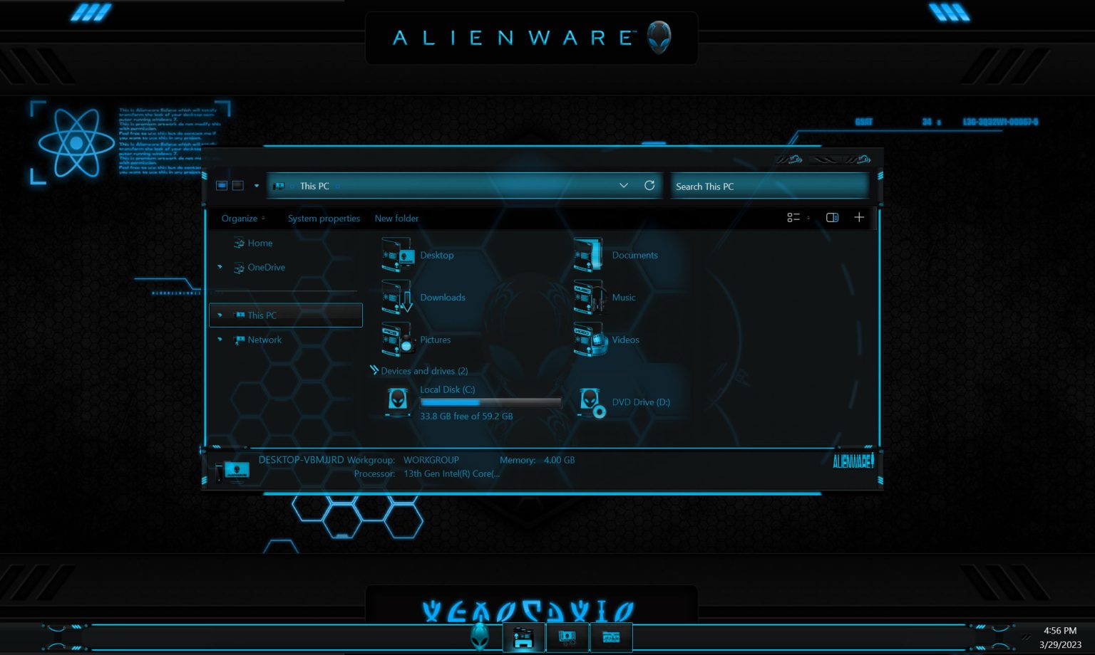Alienware v2 Theme for Windows 11 – Theme Pack