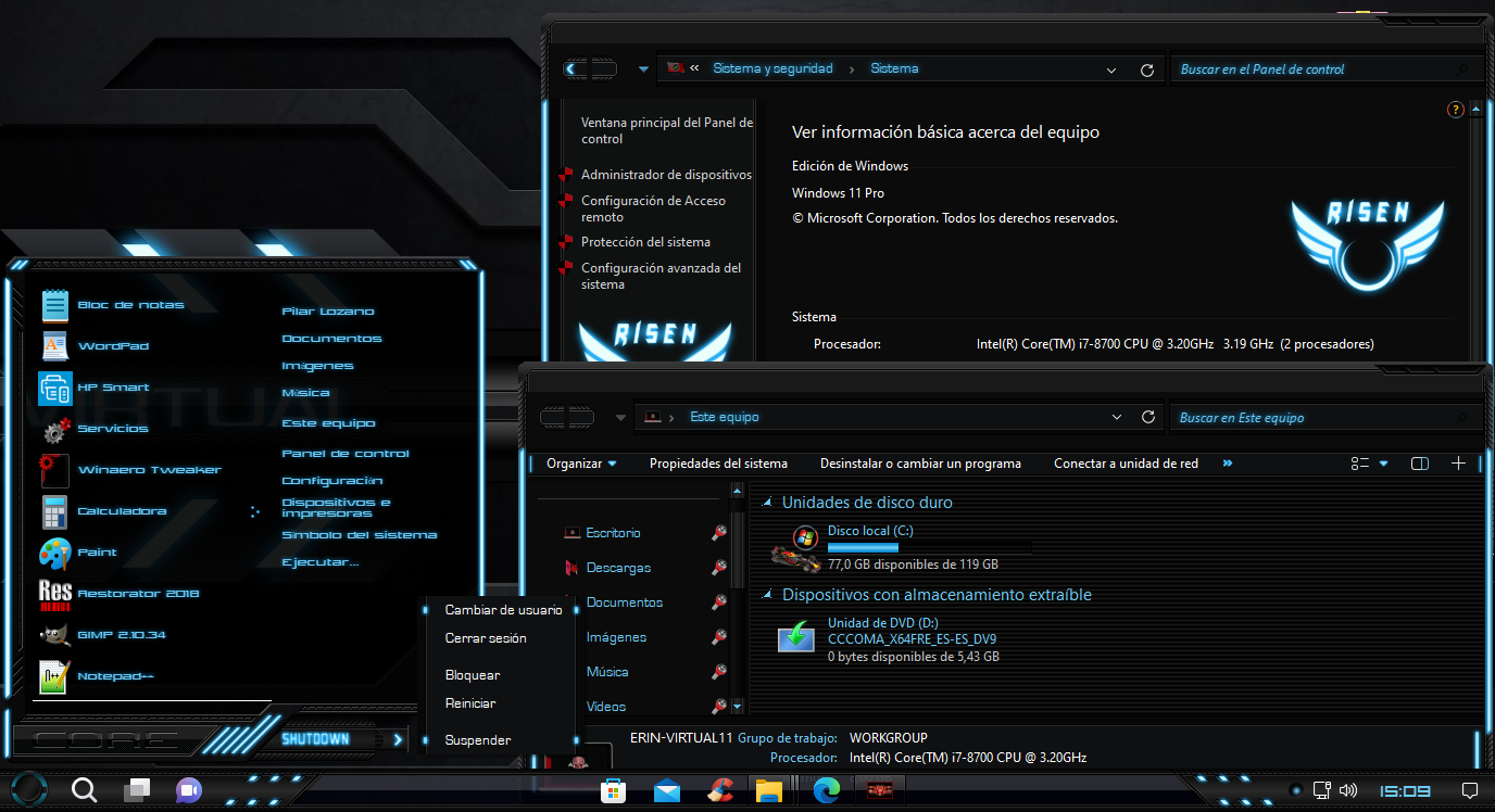 Risen Blue for Windows 11 – Theme Pack