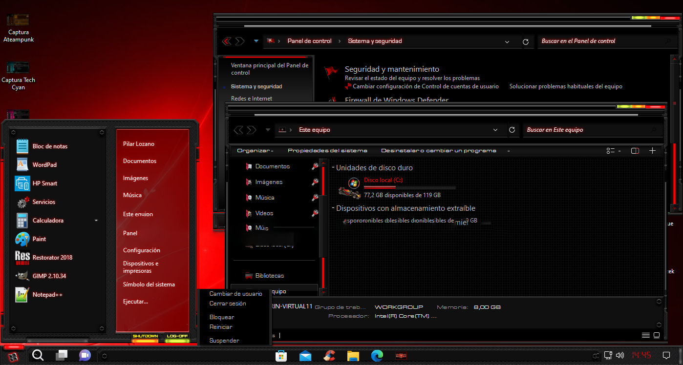 Tech-Light Red for Windows 11 – Theme Pack