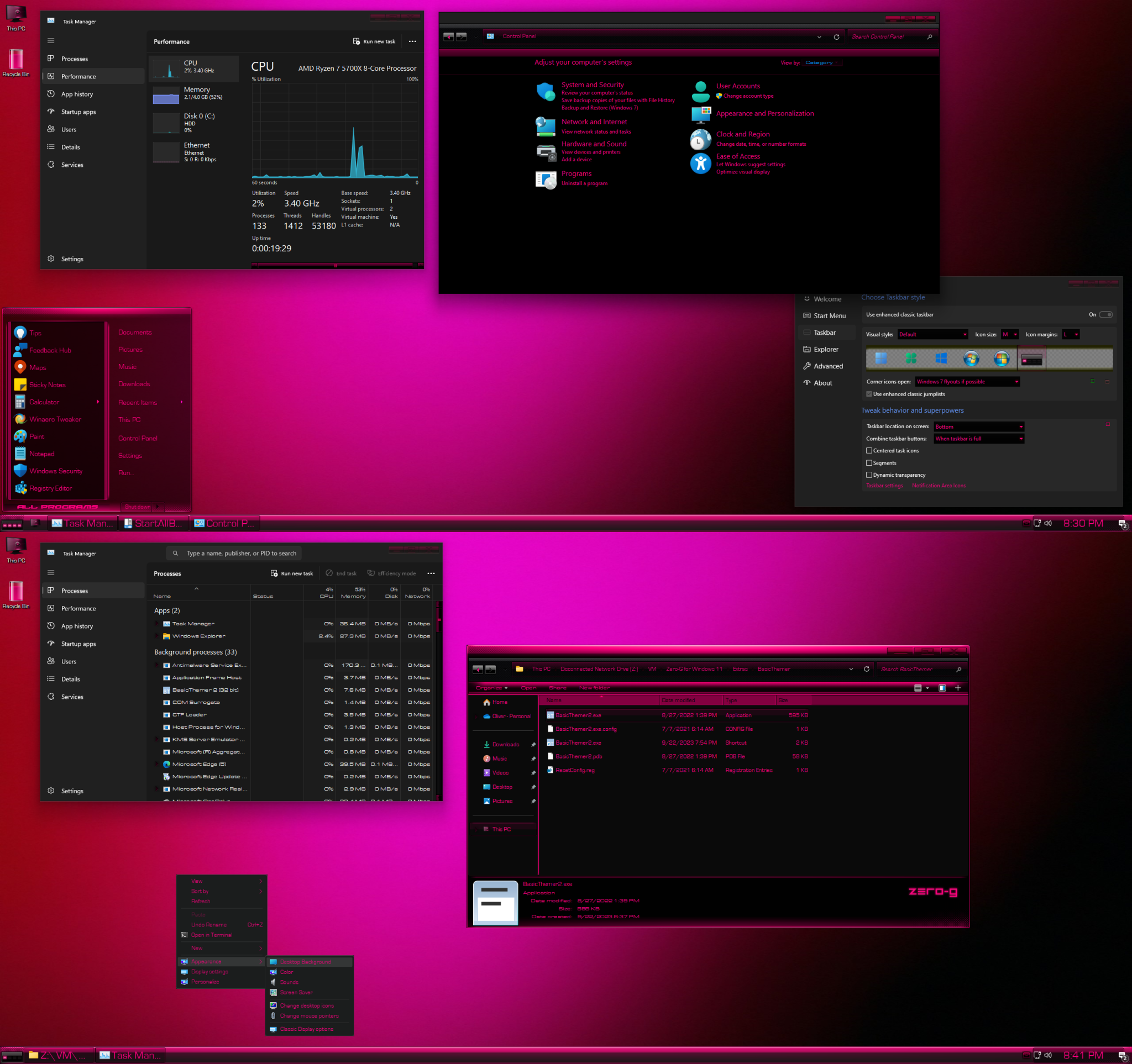 Zero-G Pink v2 for Windows 11 – Theme Pack