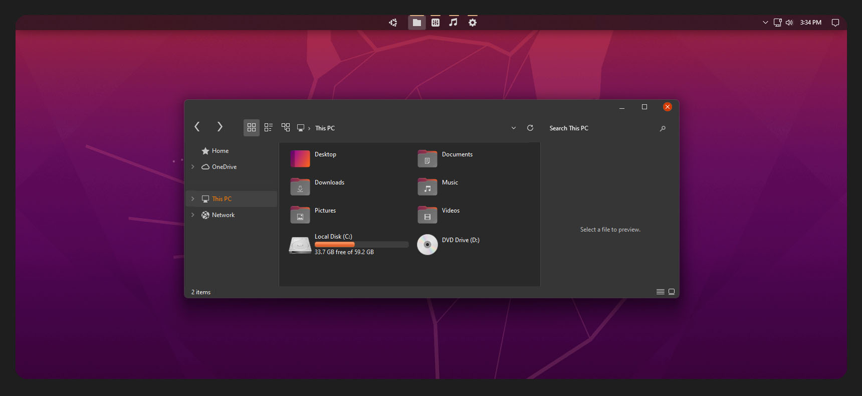 Ubuntu Dark 20.04 Theme for Windows 11 – Theme Pack