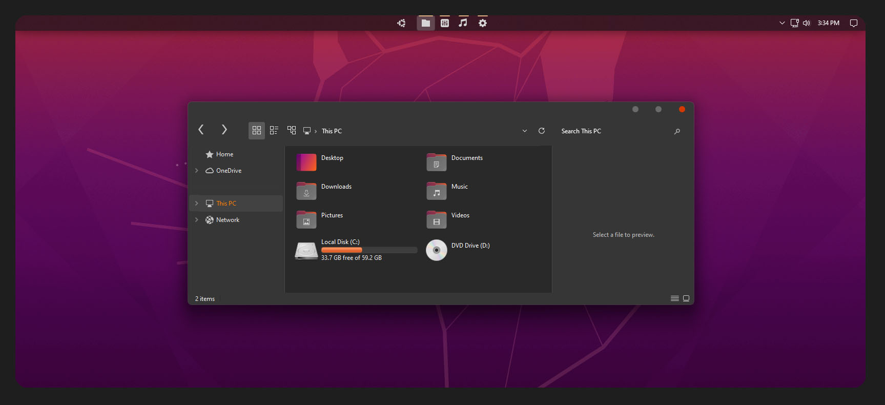 Ubuntu Dark 20.04 Mik Theme for Windows 11 – Theme Pack