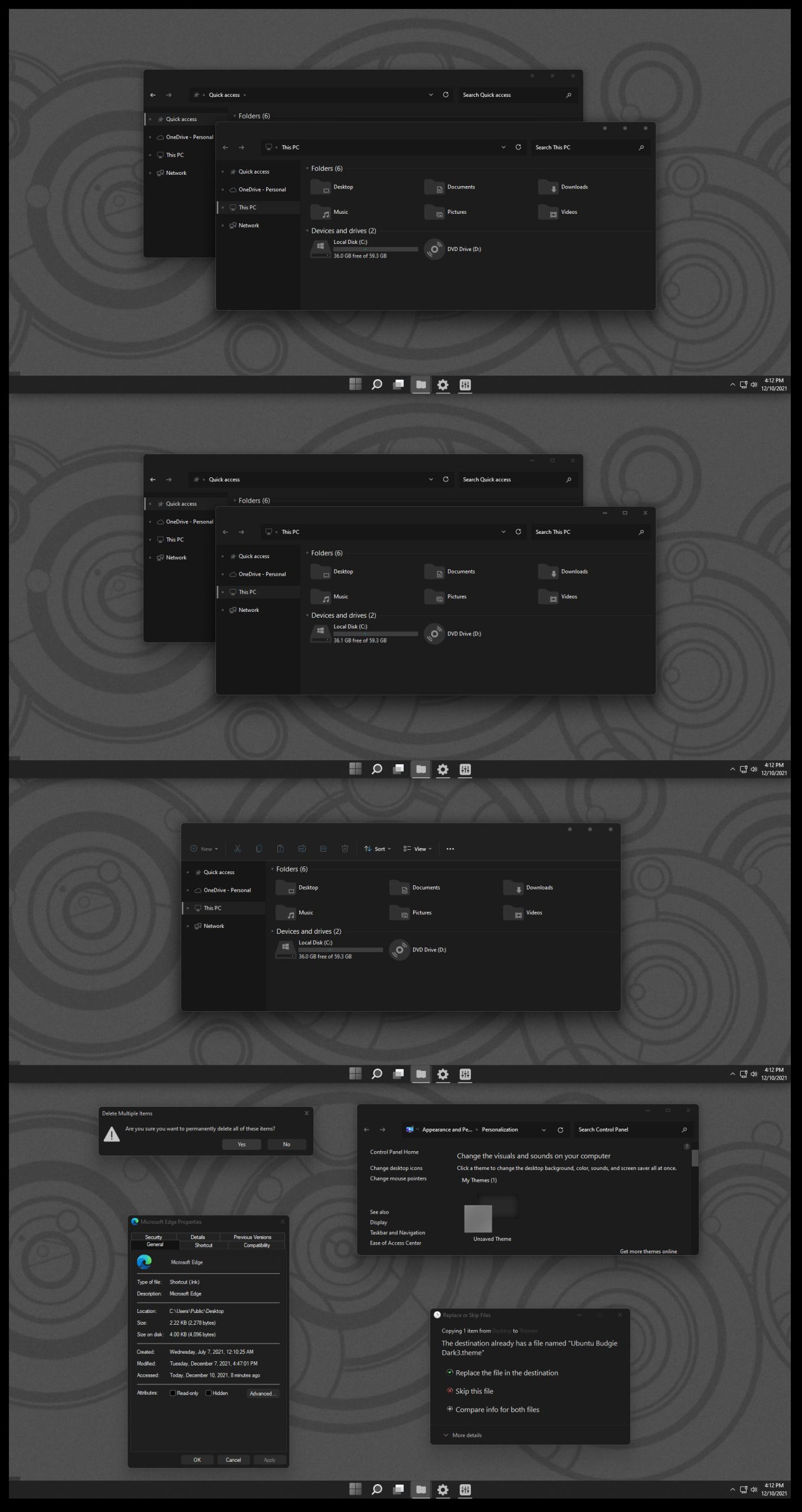 After Dark Gray v3 Theme for Windows 11 – Theme Pack