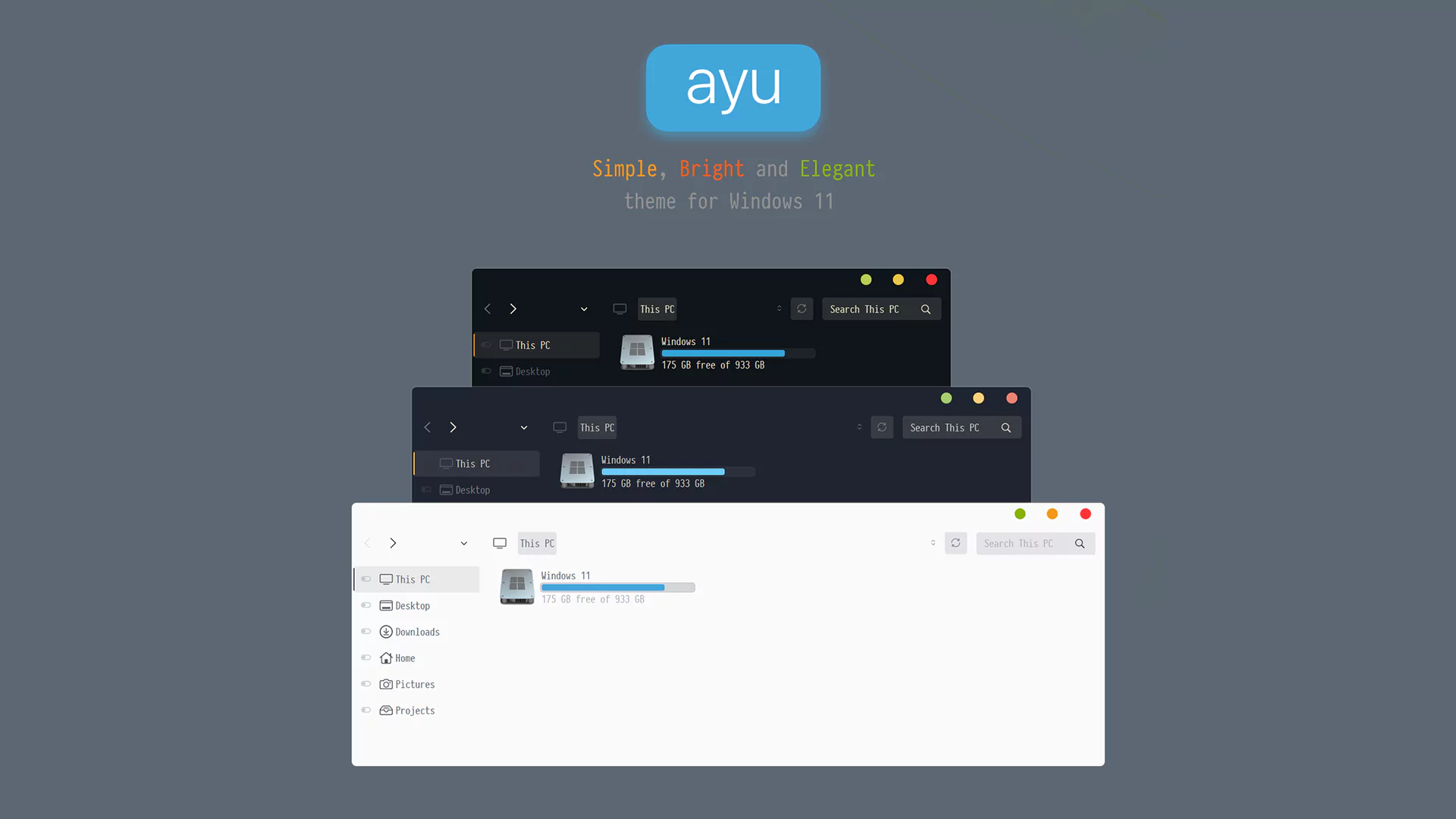 AYU Theme for Windows 11 – Theme Pack