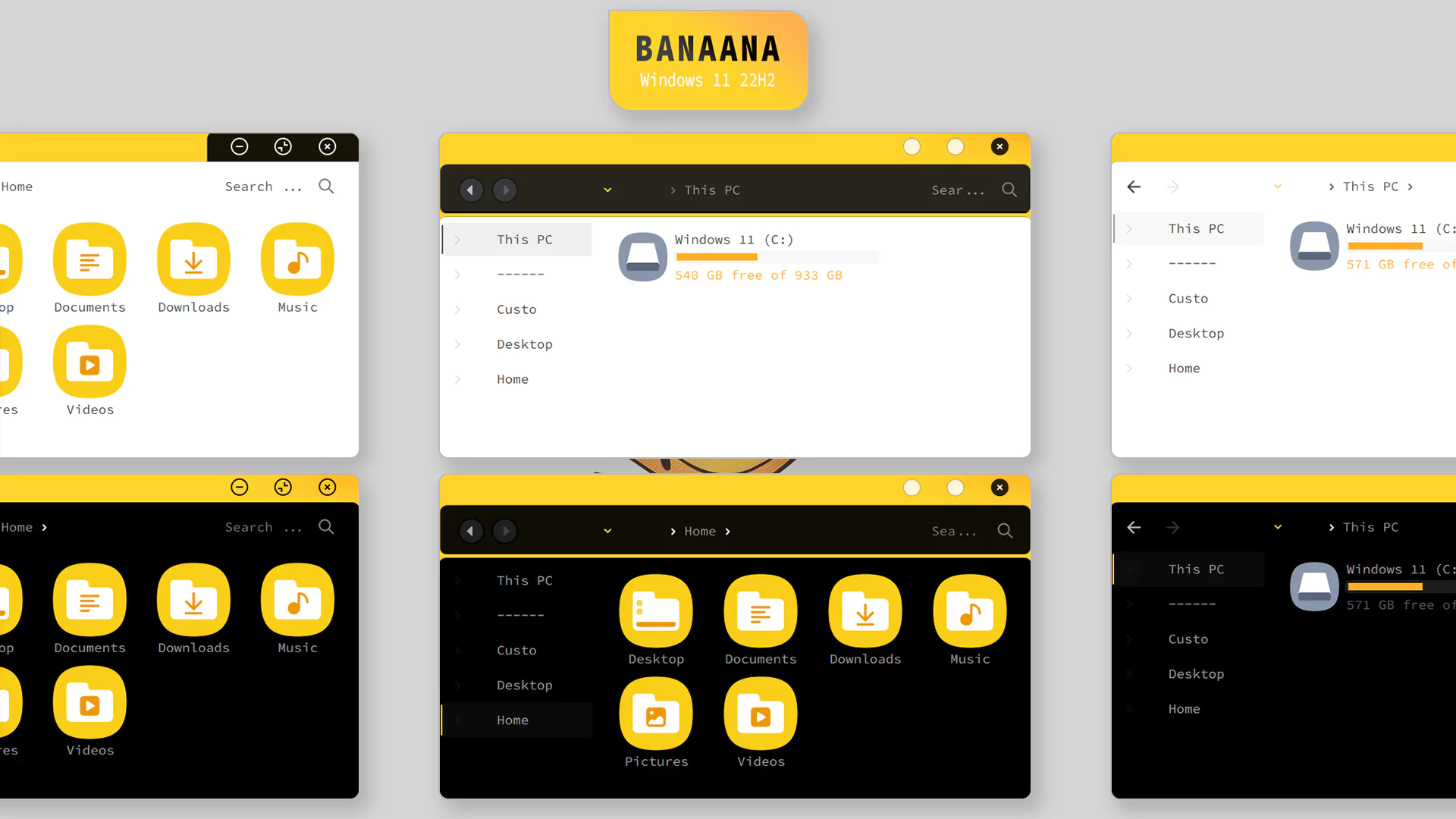 BANAANA Theme for Windows 11 - Theme Pack