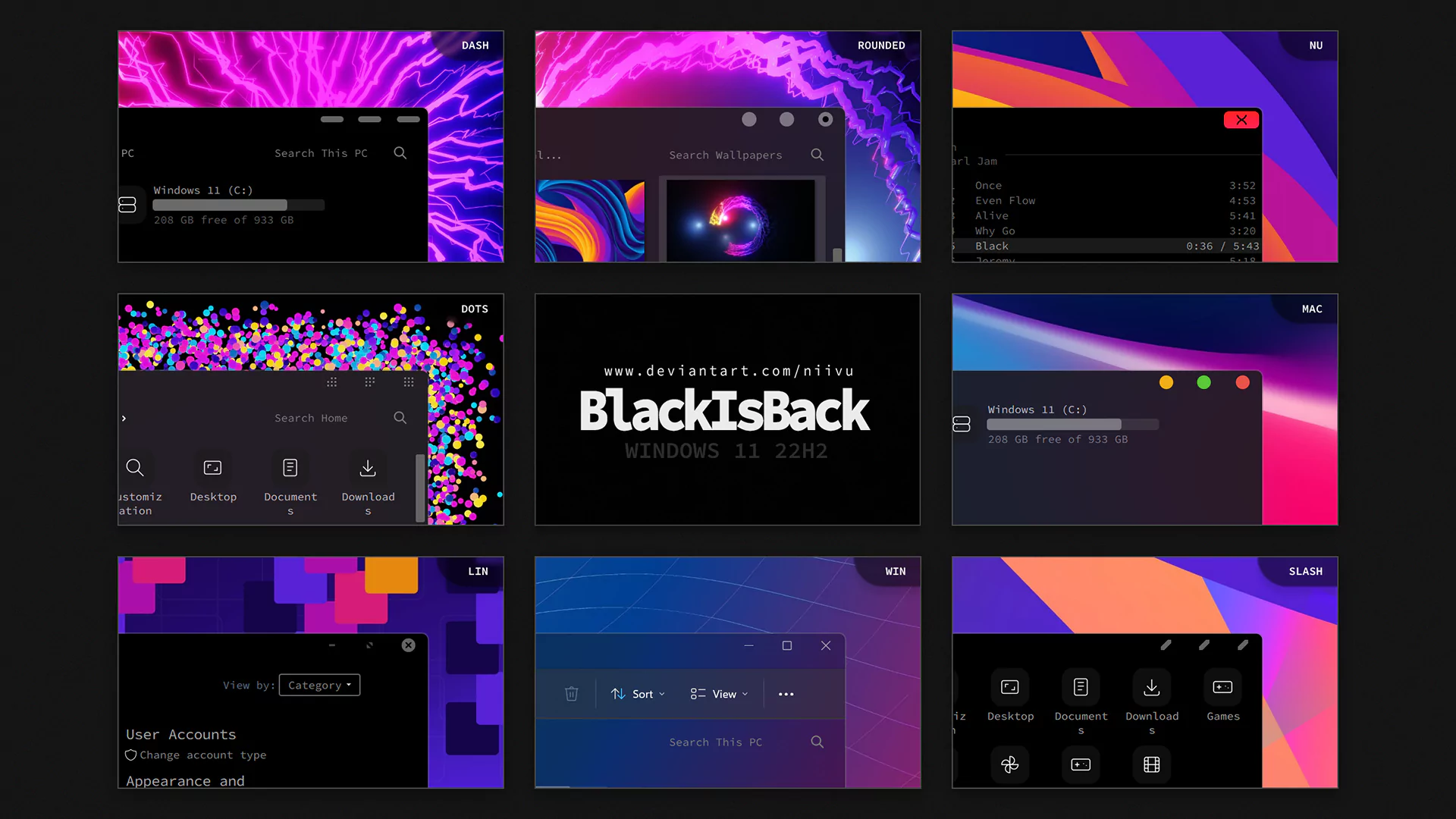 BlackIsBack Theme for Windows 11 - Theme Pack