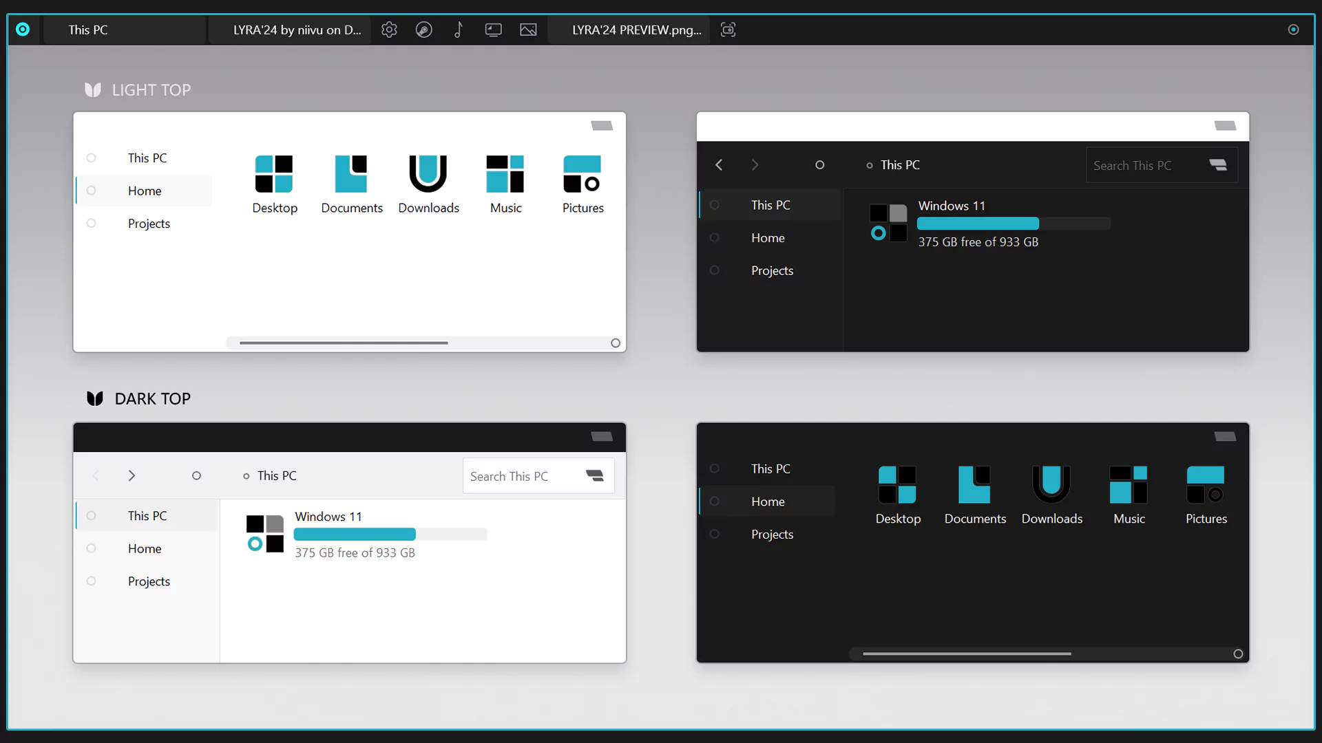 LYRA Theme for Windows 11 – Theme Pack