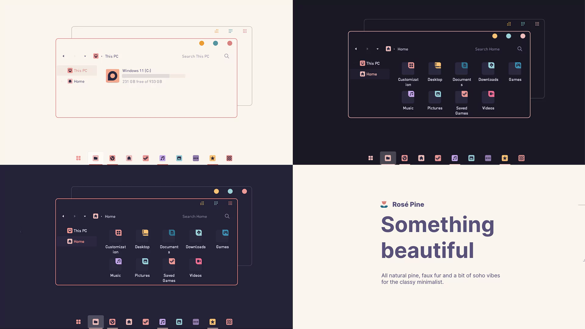 Rose Pine Theme for Windows 11 - Theme Pack