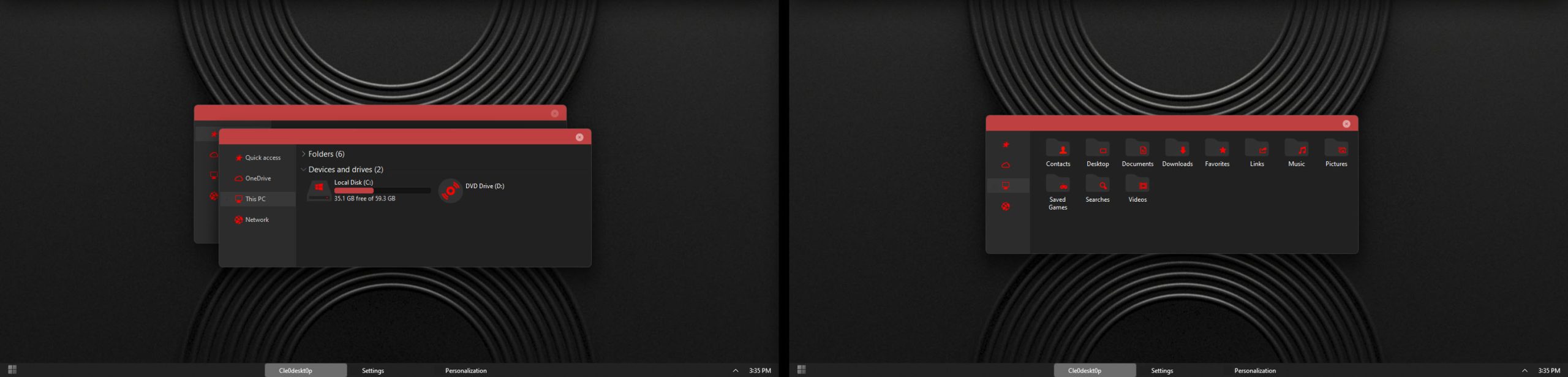 Tusabi Red v2 Theme for Windows 11 - Theme Pack