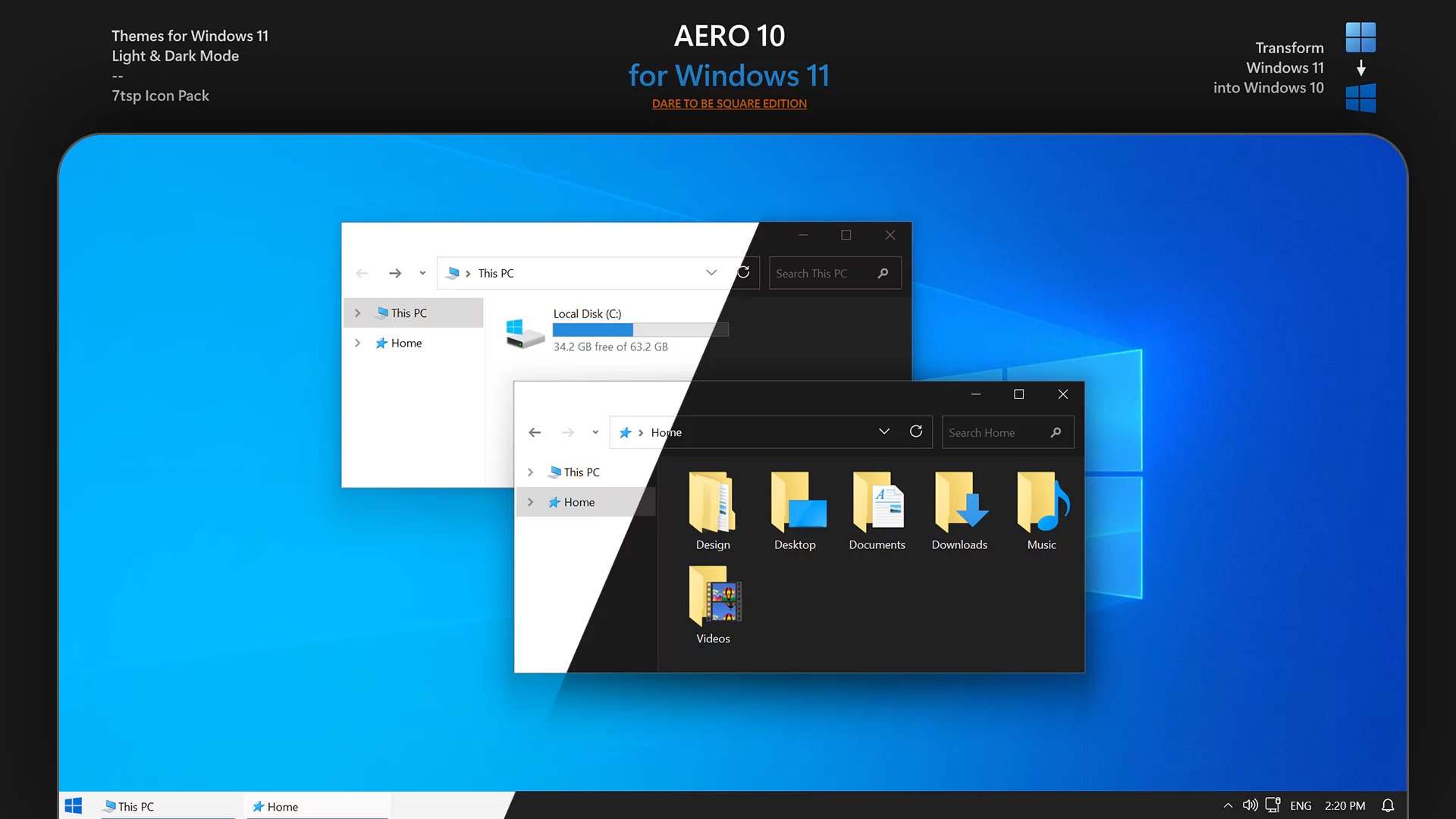 Windows 10 AERO Theme for Windows 11 - Theme Pack