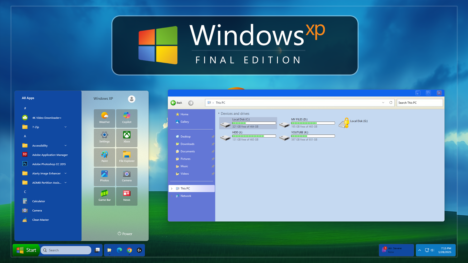 Windows XP Final Edition Theme for Windows 11 – Theme Pack