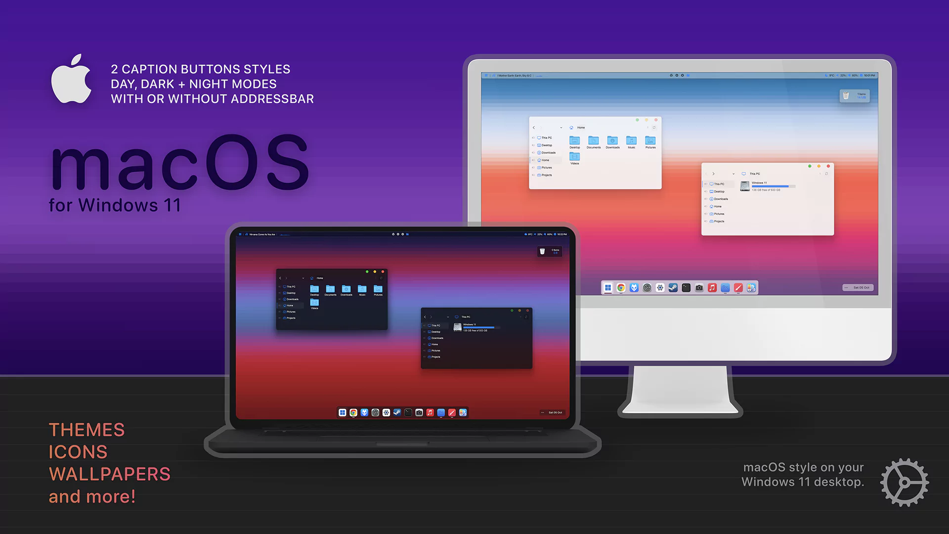 macOS redux Theme for Windows 11 – Theme Pack